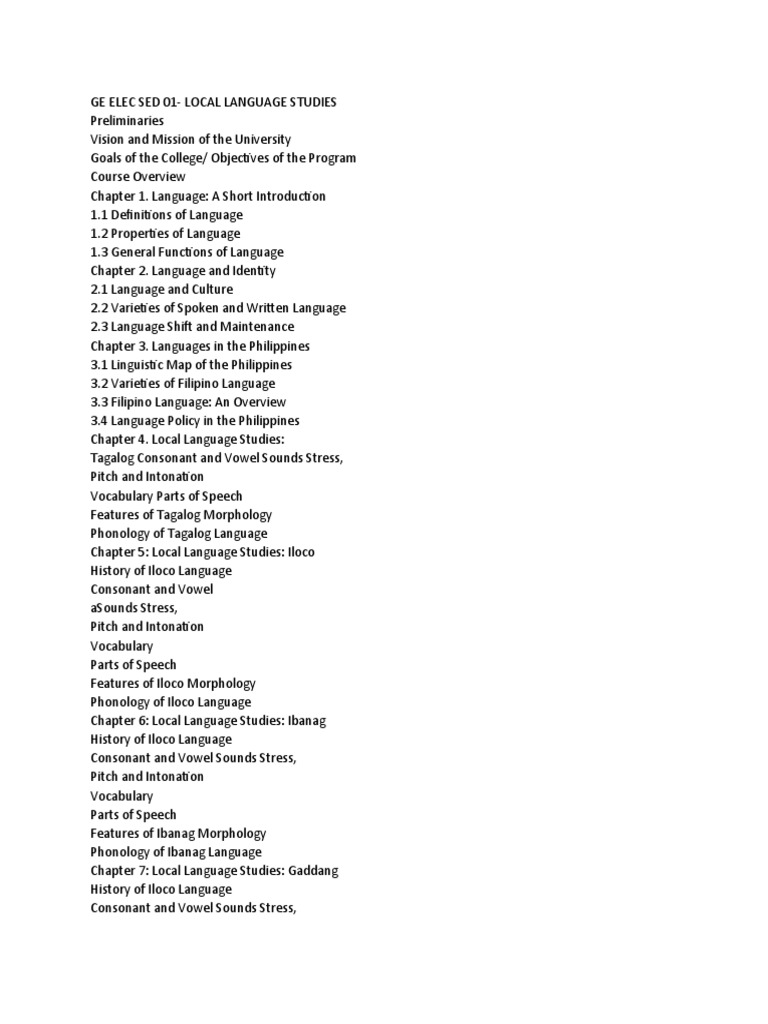 GE ELEC SED 01-Course Outline | PDF