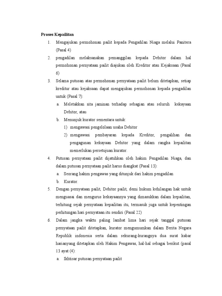 Hukum Kepailitan | PDF