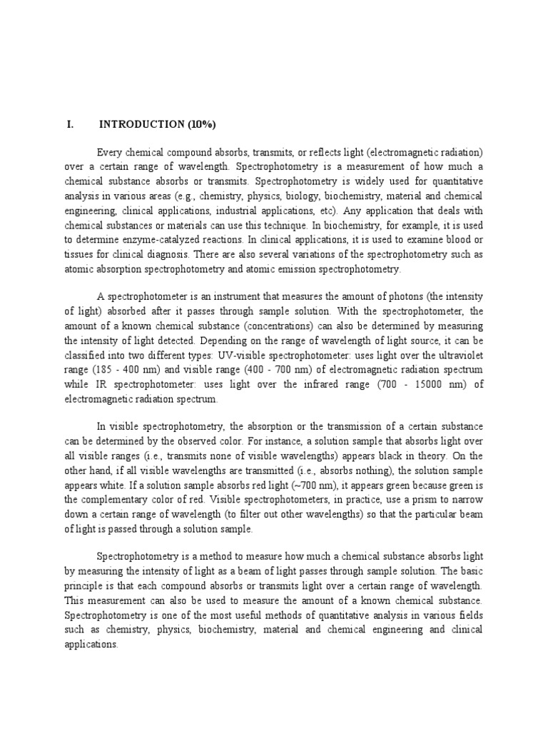Individual Report Format | PDF | Spectrophotometry | Light