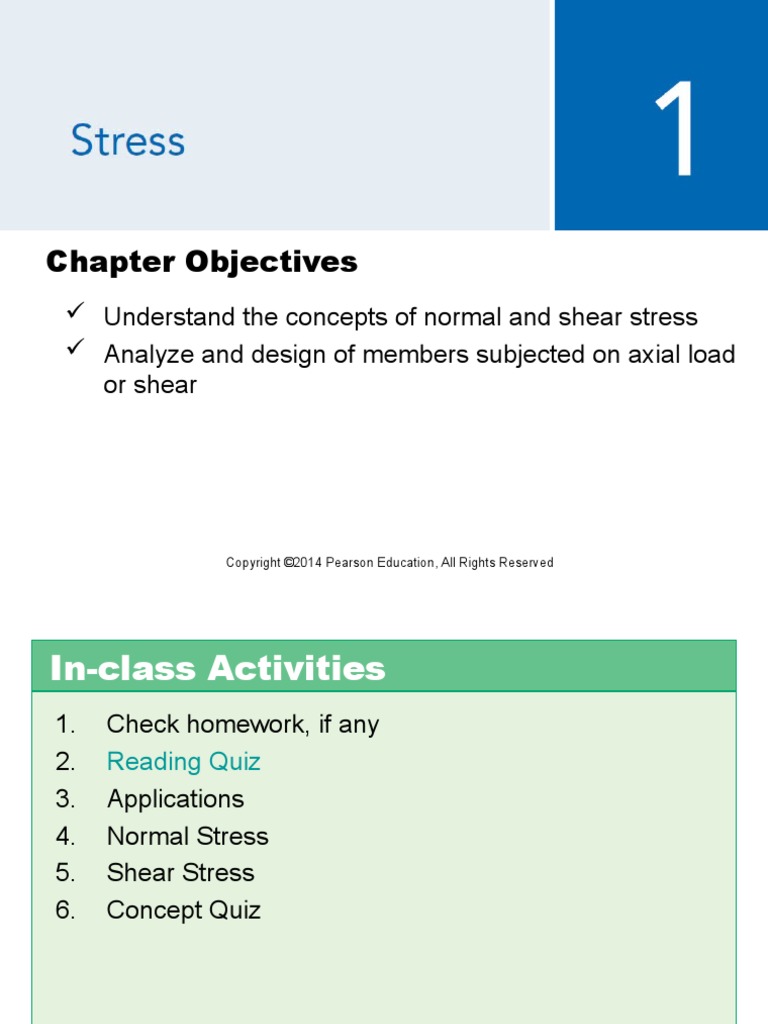 MechMat Hibbeler Ch01 Slides | PDF | Stress (Mechanics) | Pascal (Unit)