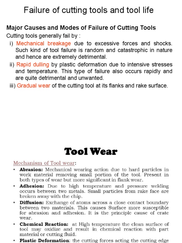 Tool Wear, Tool Life | PDF | Wear | Machining