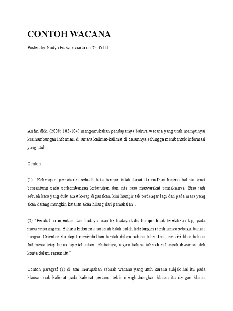 Contoh Wacana | PDF