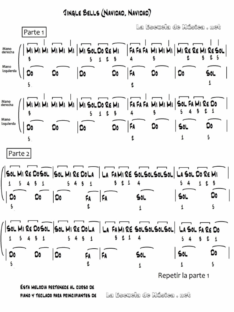 Jingle Bells Partitura Simplificada | PDF