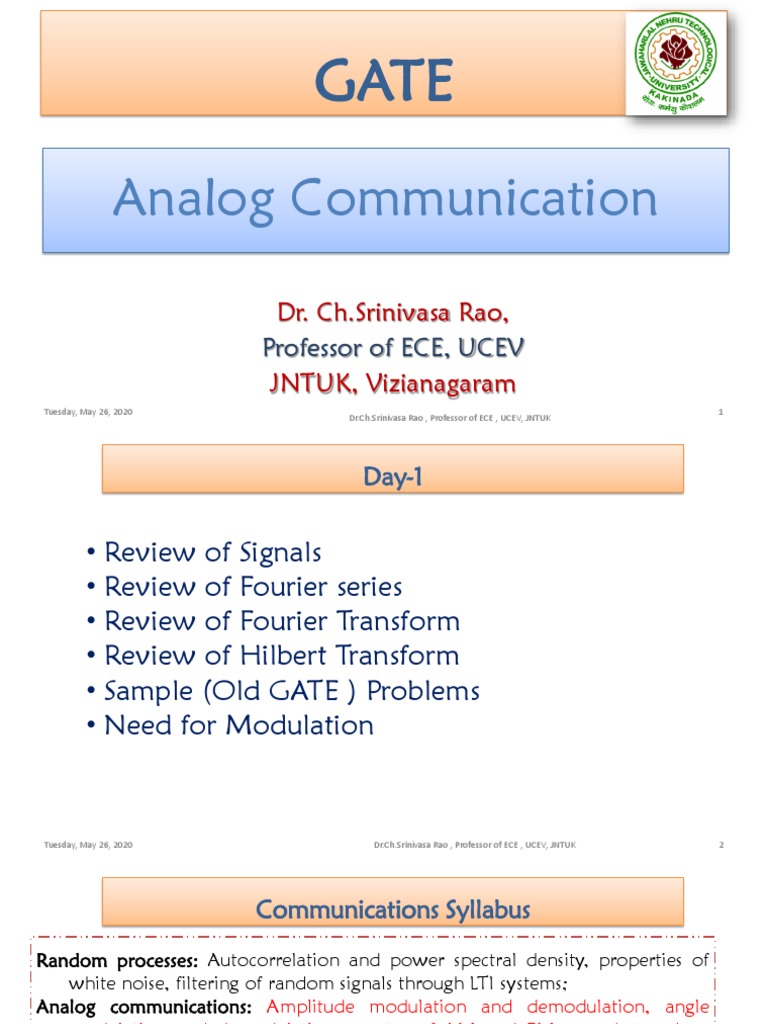Analog Communication: Dr. CH - Srinivasa Rao, JNTUK, Vizianagaram | PDF ...