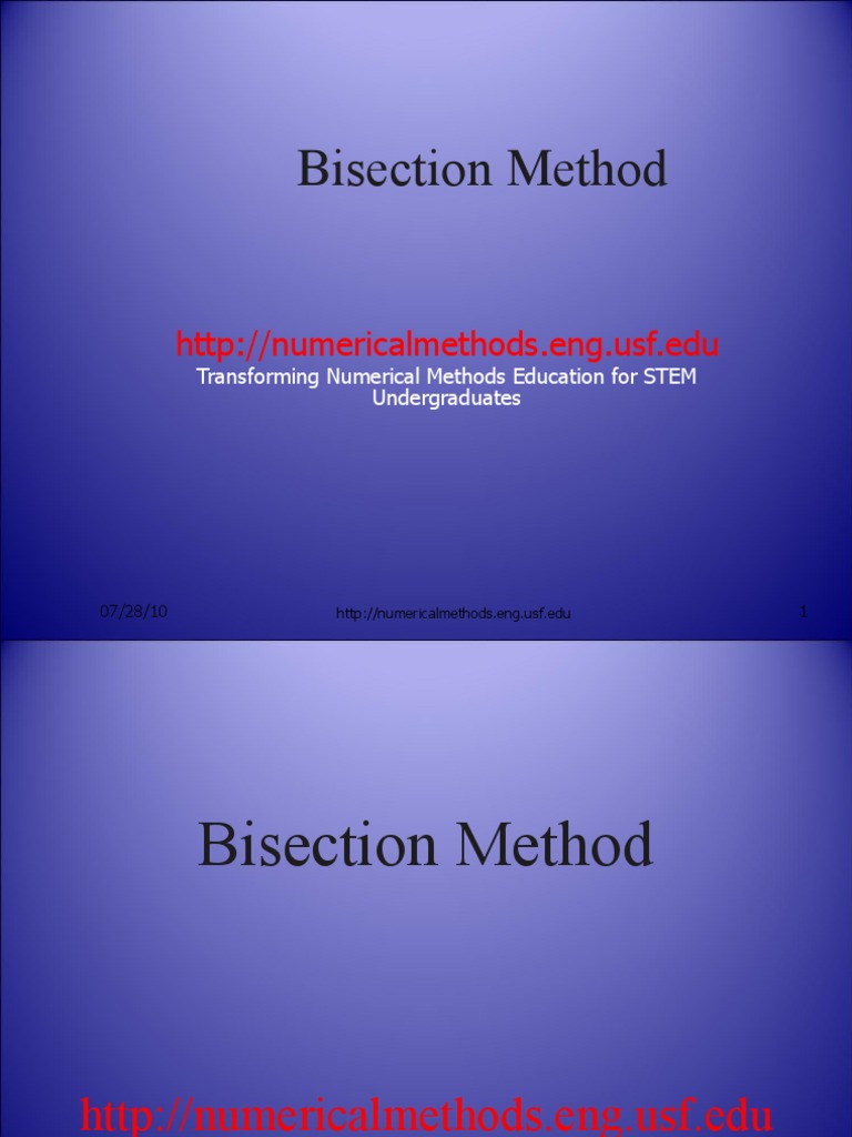 Bisection Method | PDF | Mathematical Logic | Mathematical Relations Bisection Method | PDF | Mathematical Logic | Mathematical Relations