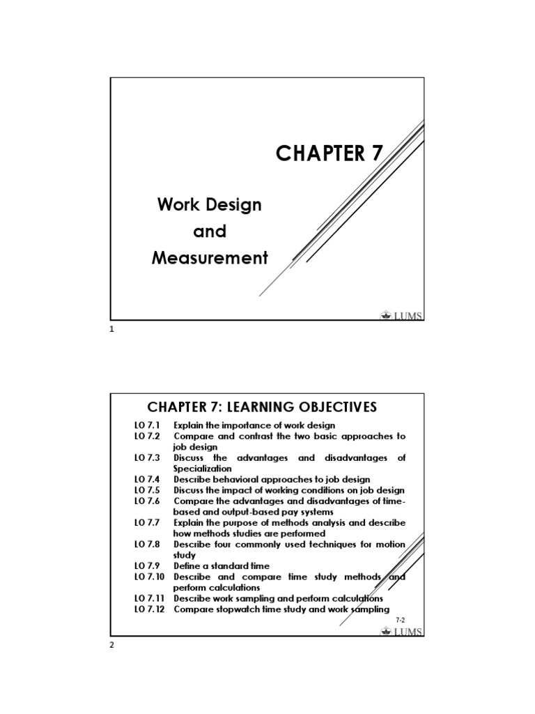 Job Design and Work Measurement | PDF | Human Factors And Ergonomics ...