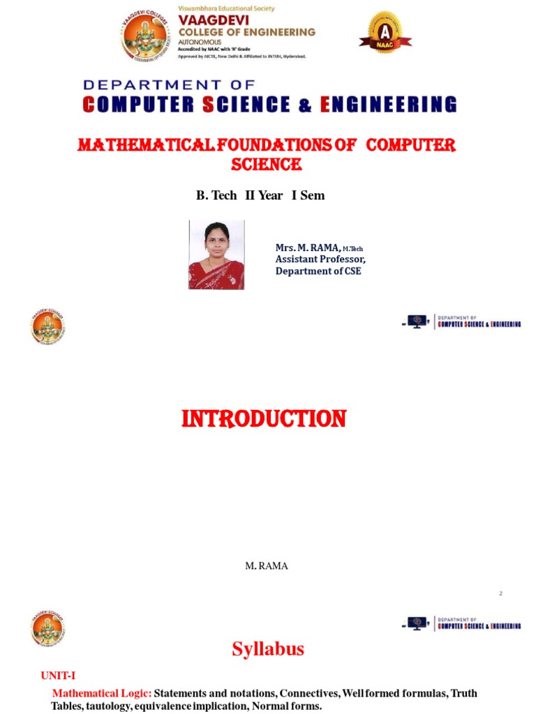 MFCS Unit 1 | PDF | Contradiction | If And Only If