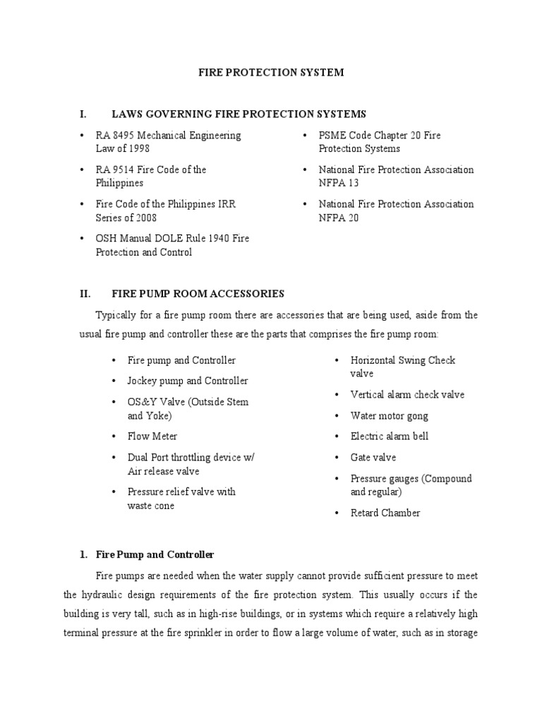 Fire Protection System | PDF | Pump | Fire Sprinkler System
