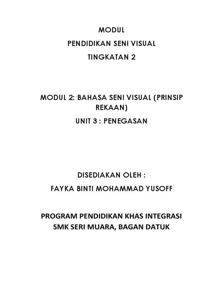Modul PSV Ting 2 - Penegasan | PDF