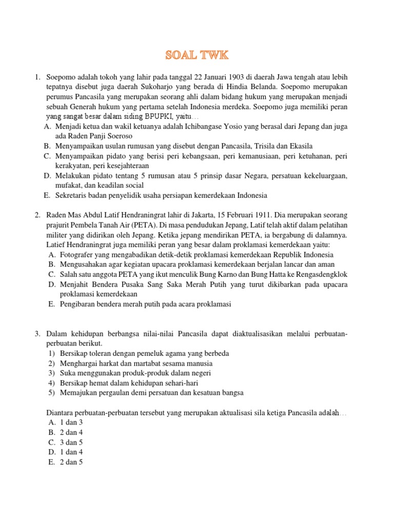 Latihan Soal 1 TWK | PDF
