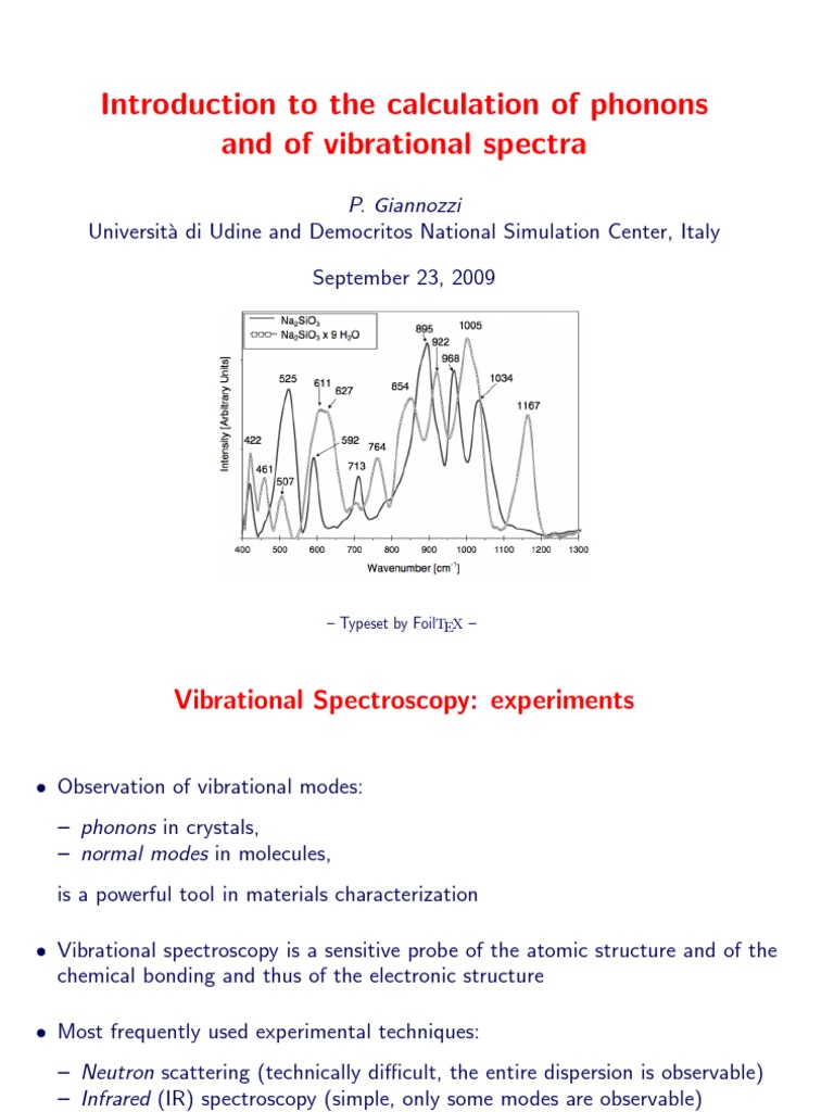 Phonon Calculation and Vibrational Spectra | PDF | Infrared ...