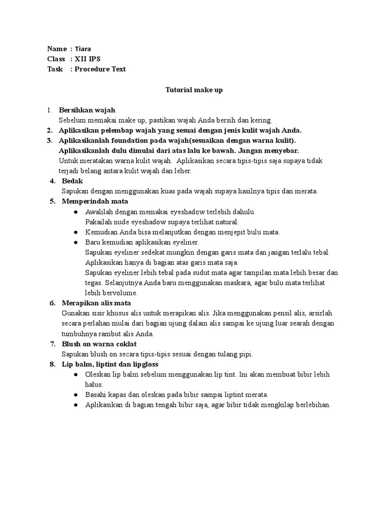 Tutorial Make Up | PDF