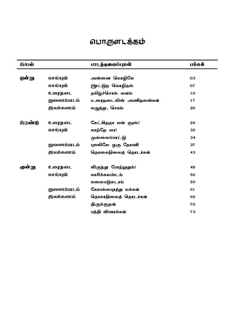 Tamil Worksheet | PDF