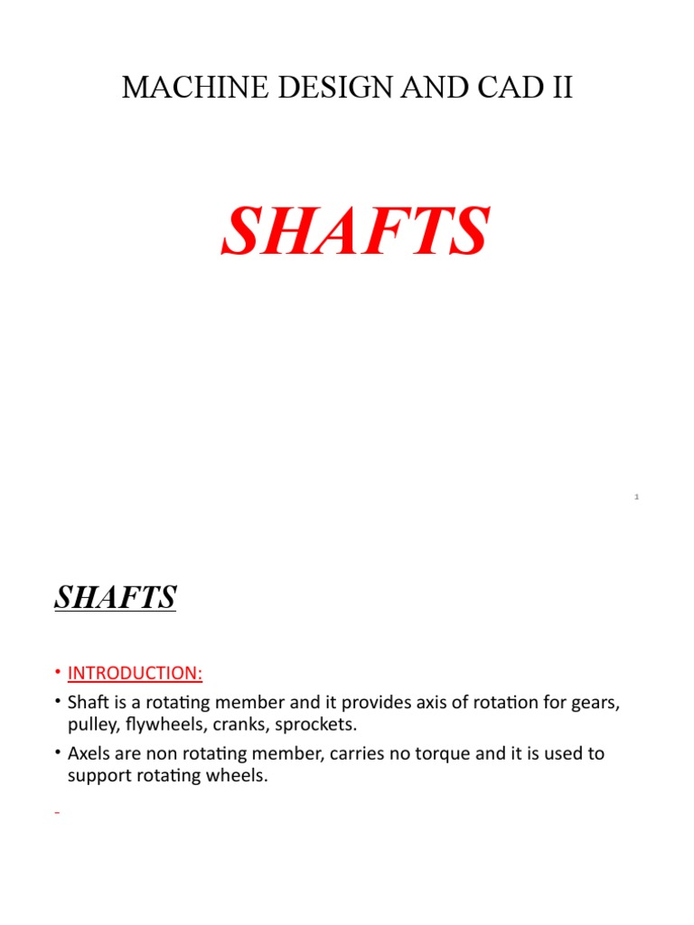 CH # 1 Design of Shafts | PDF | Bending | Strength Of Materials