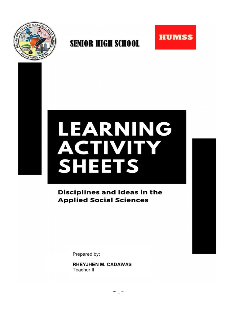 DIASS Learning-ActivitySheetW1W3 | PDF | Counseling Psychology | Social ...