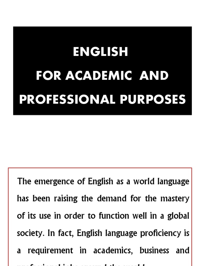 English For Academic and Professional Purposes | PDF