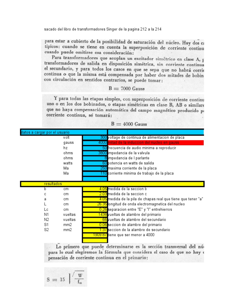 Calculo Trafo Salida | PDF | Fuerza | Oscilación