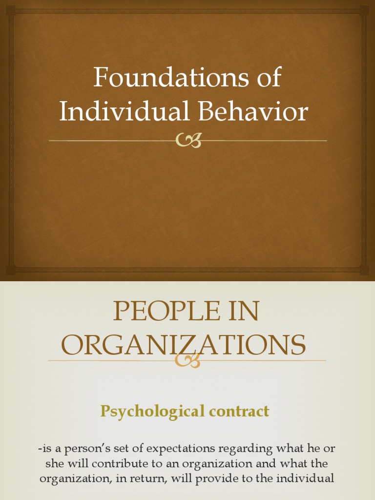 CHAPTER3 Foundations of Individual Behavior | PDF | Attitude ...
