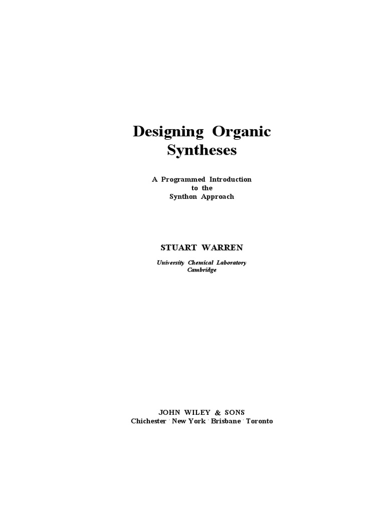 Organic Synthesis: A Synthon Approach | PDF | Alkene | Alcohol