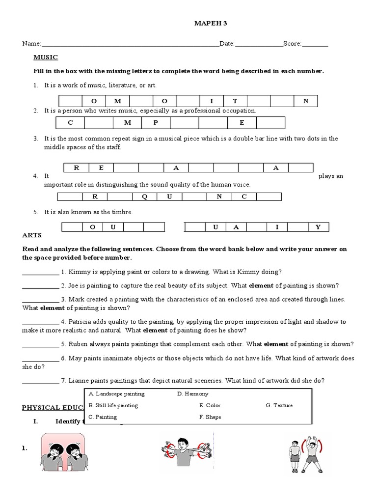 MAPEH | PDF | Paintings | Aesthetics