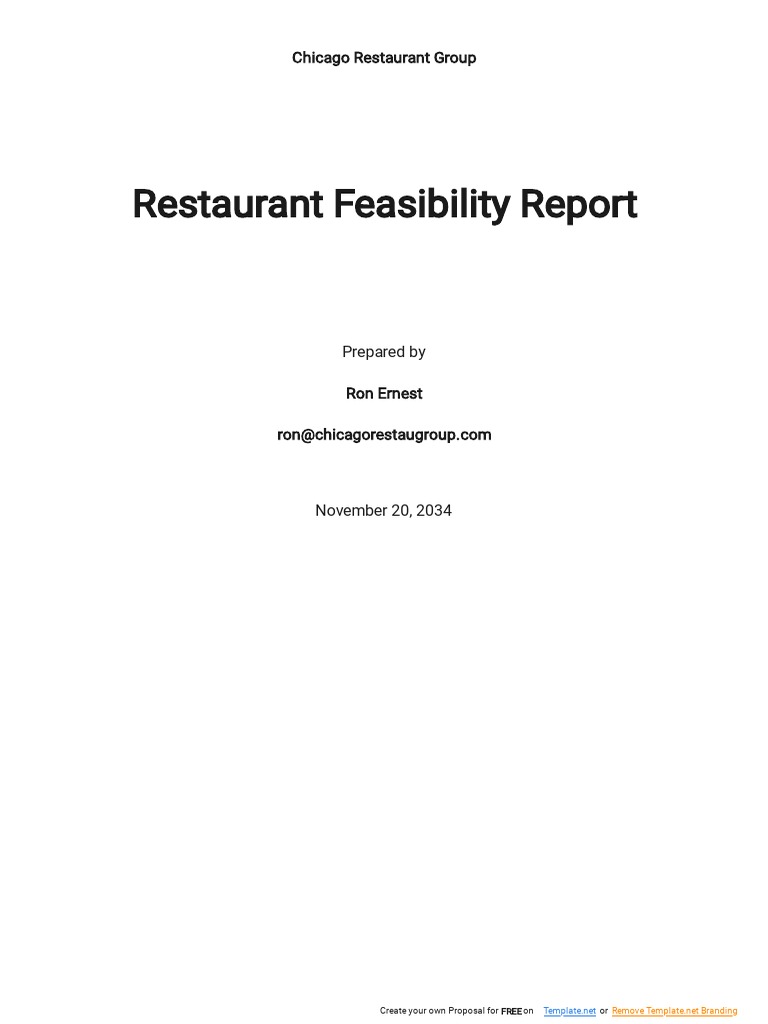 Restaurant Feasibility Report Template | PDF | Budget | Restaurants