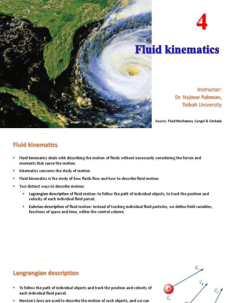 FM 4 Fluid Kinematics Complete | PDF | Continuum Mechanics | Fluid Dynamics