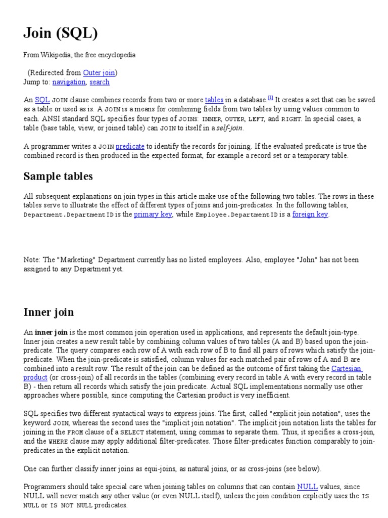 Join Sql Sample Tables Pdf Computer Data Sql