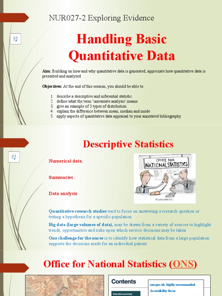 BH Handling Quantitative Data - 1 Collaborate Sessions | PDF | Mean ...