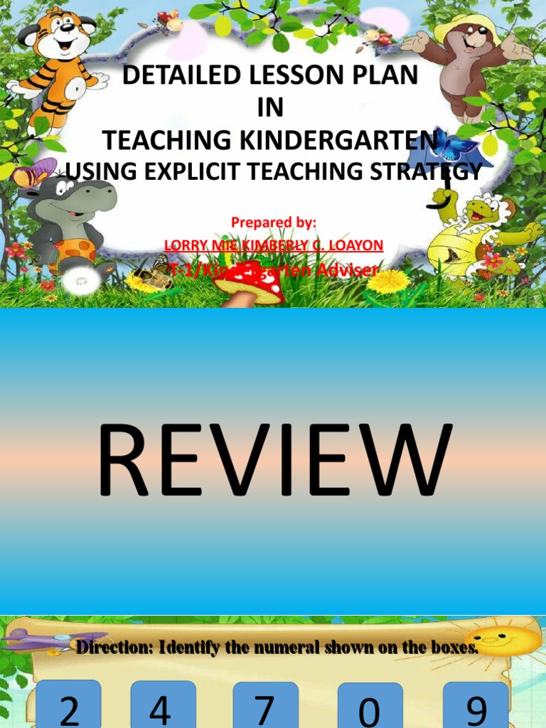 Detailed Lesson Plan IN Teaching Kindergarten: Using Explicit Teaching ...