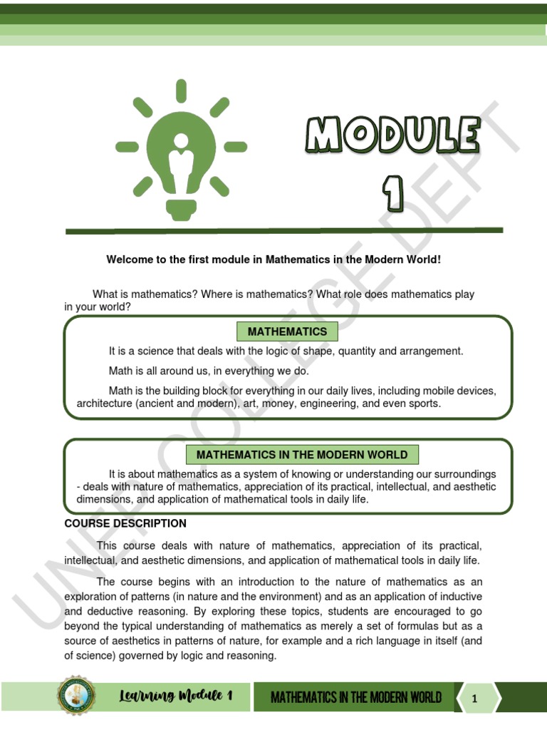 Mathematics in The Modern World | PDF | Pattern | Mathematics