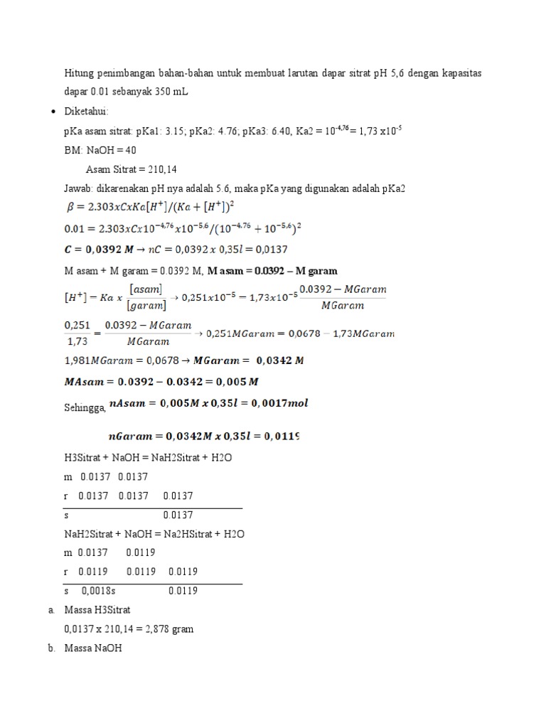 Perhitungan Dapar A | PDF