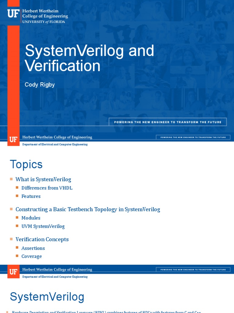 Systemverilog And Verification Slides Pdf Array Data Structure Vhdl 4025