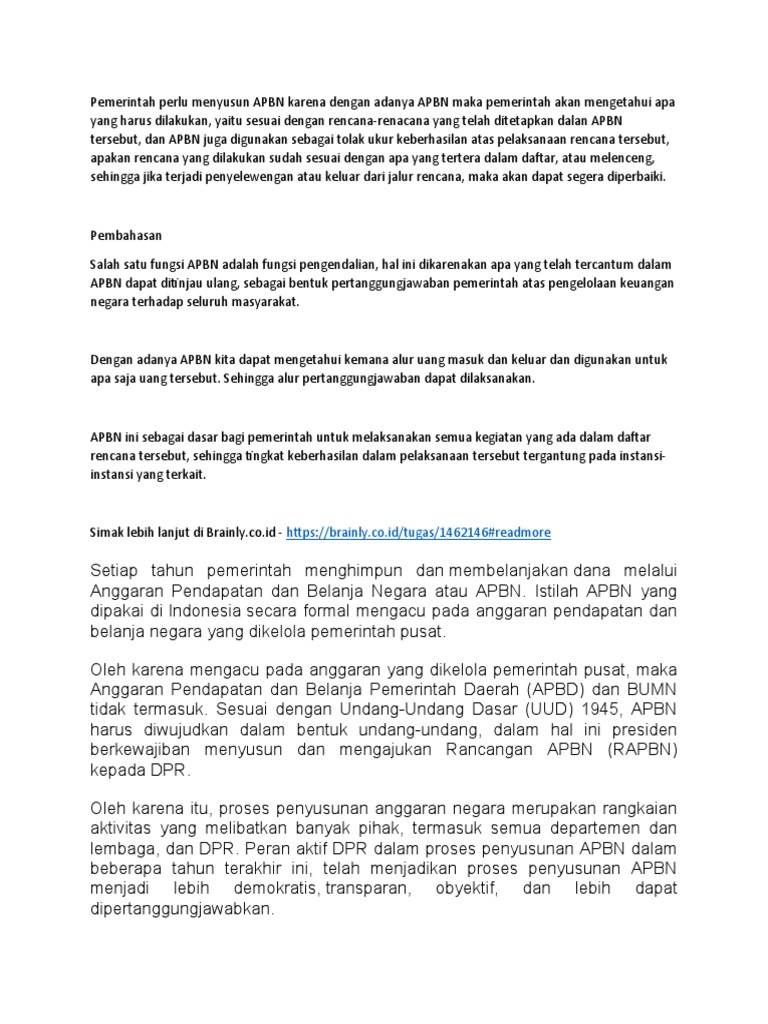 Fungsi dan Proses Penyusunan APBN | PDF