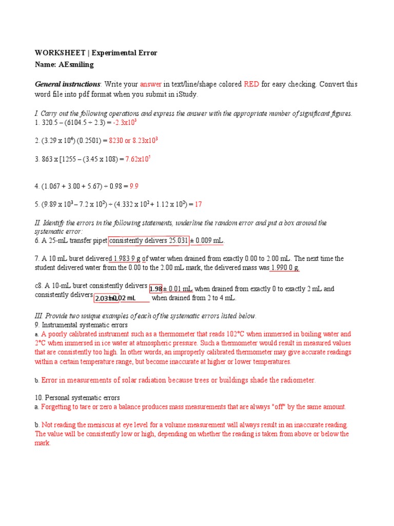 Understanding Experimental Errors | PDF