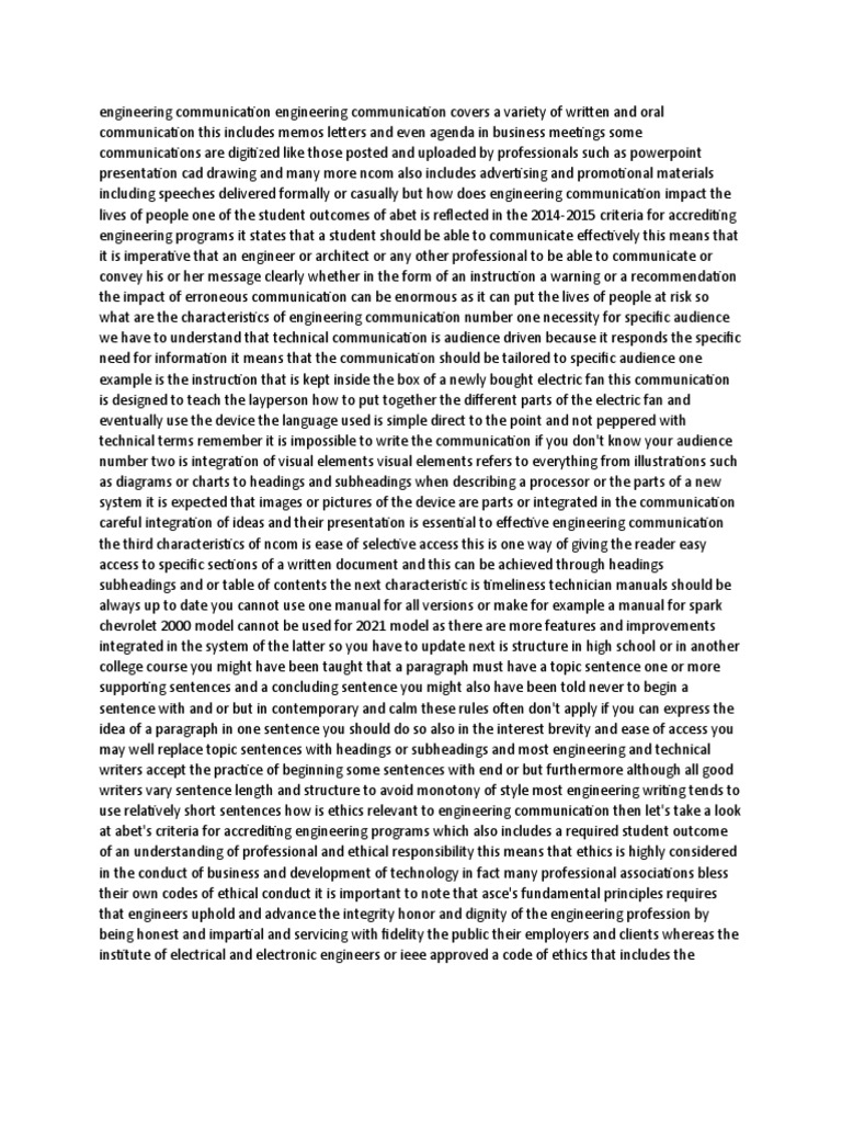 Effective Engineering Communication | PDF | Engineering | Paragraph