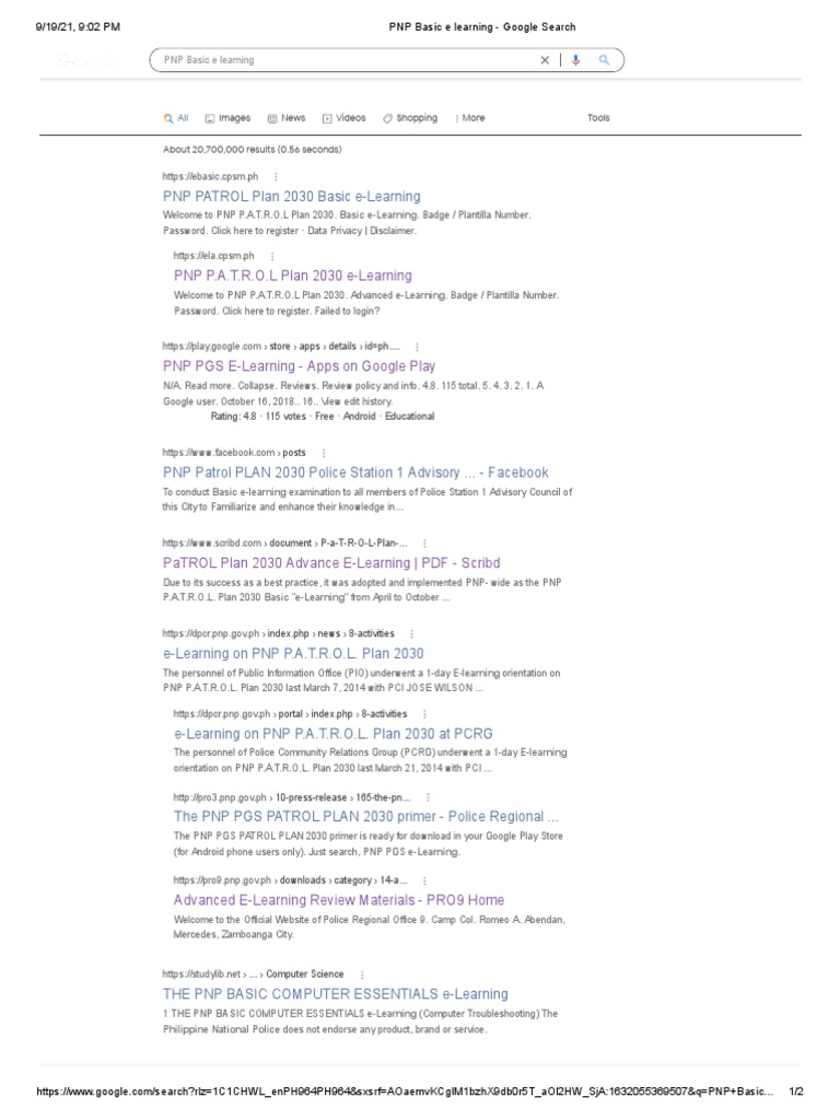 PNP Basic e Learning - Google Search | PDF | Educational Technology ...