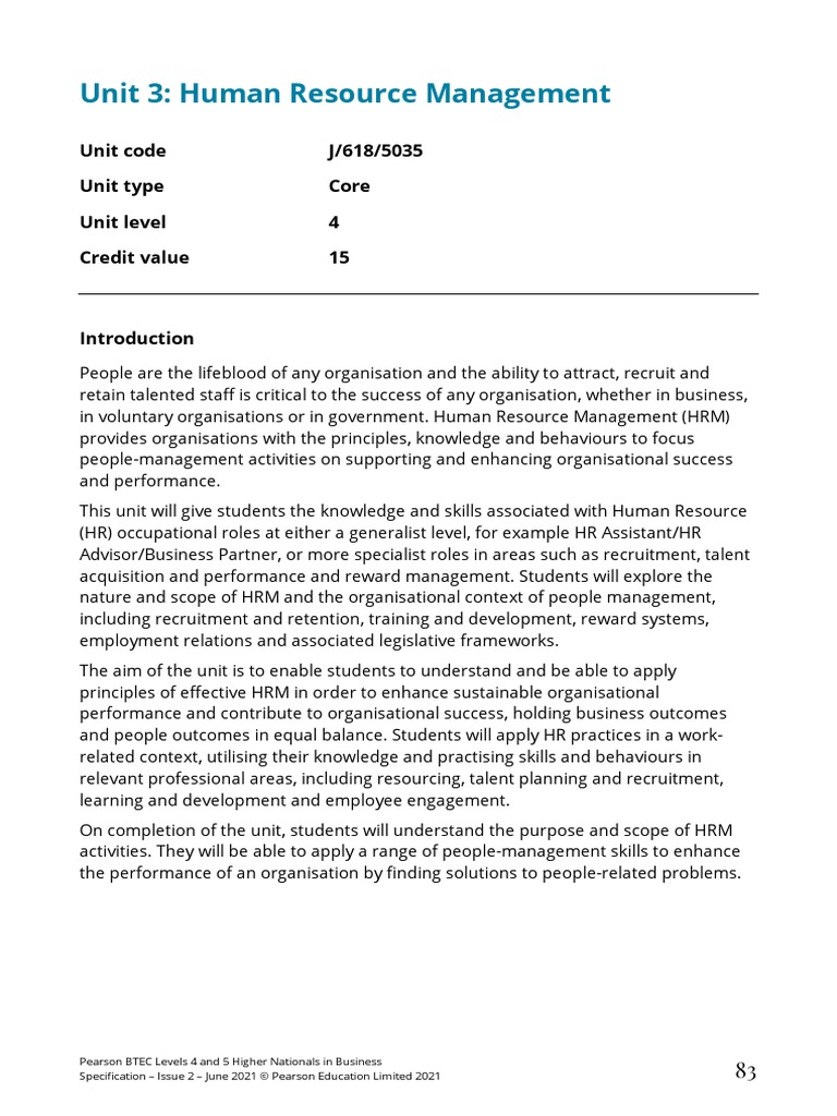 Unit 3 Human Resource Management | PDF | Human Resource Management ...