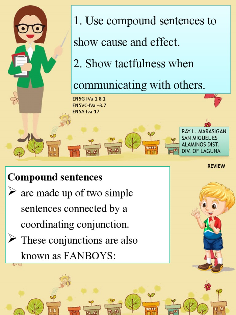 CO English 5 Q4 COMPOUND SENTENCE CAUSE AND EFFECT by Sir Ray Marasigan ...
