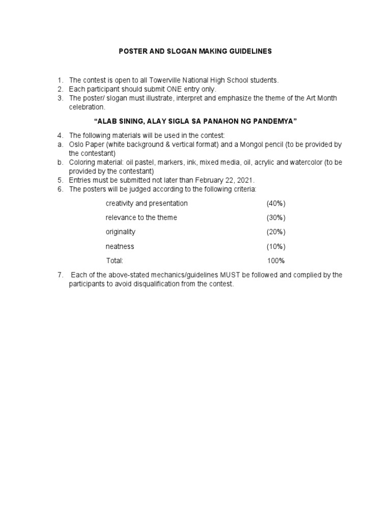 Poster and Slogan Making Guidelines | PDF | Intellectual Works | Media ...