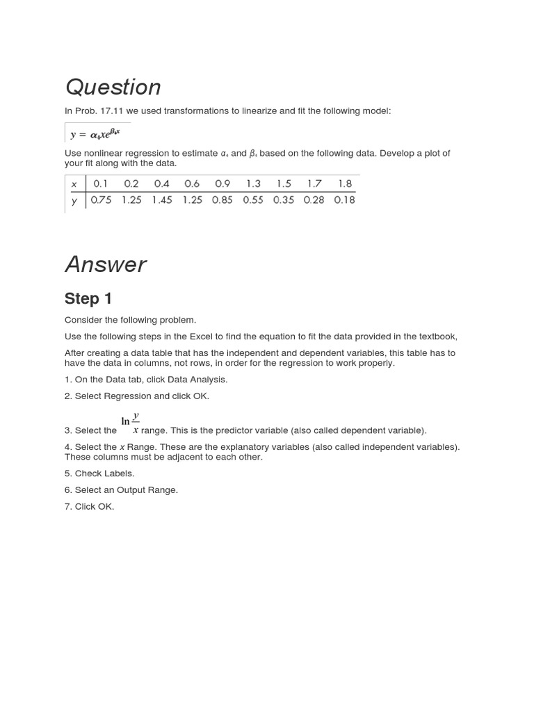 We Used Transformations To Linearize | PDF