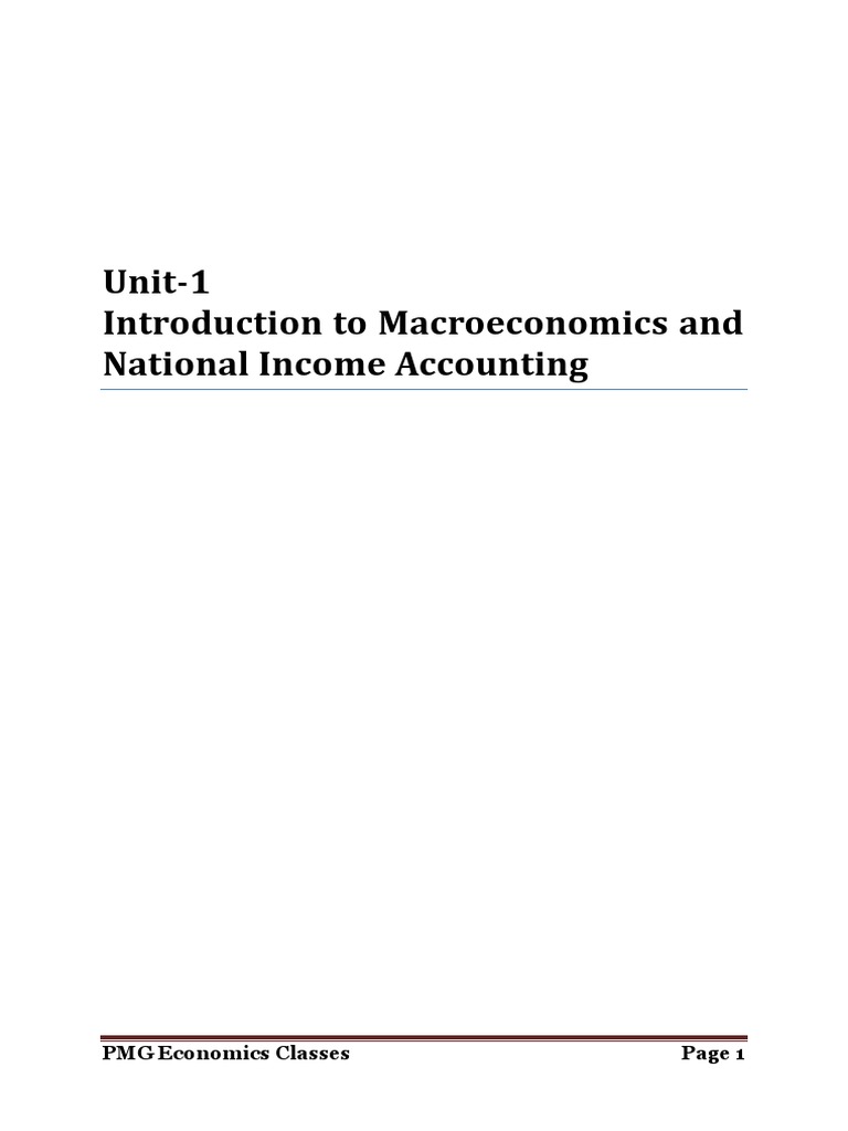 Unit-1 Introduction To Macroeconomics and National Income Accounting ...