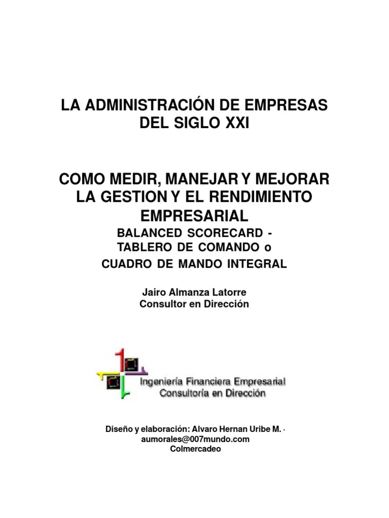 Libro Balanced ScoreCard | PDF | Beneficio (economía) | Capital (economía)