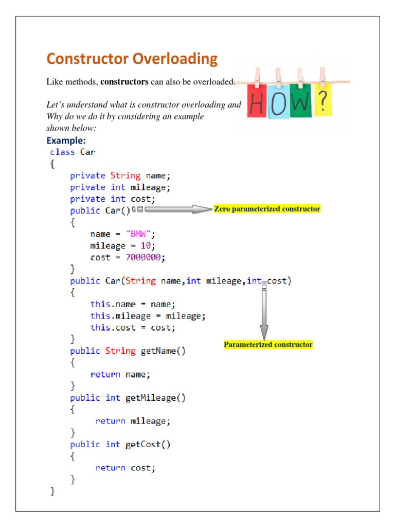Constructor Overloading: Example | PDF | Programming | Constructor ...