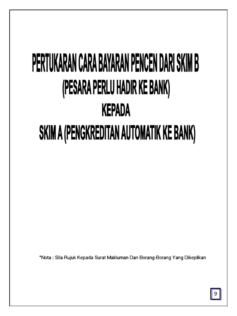 Borang Pertukaran Pencen Skim B Kepada Skim A | PDF