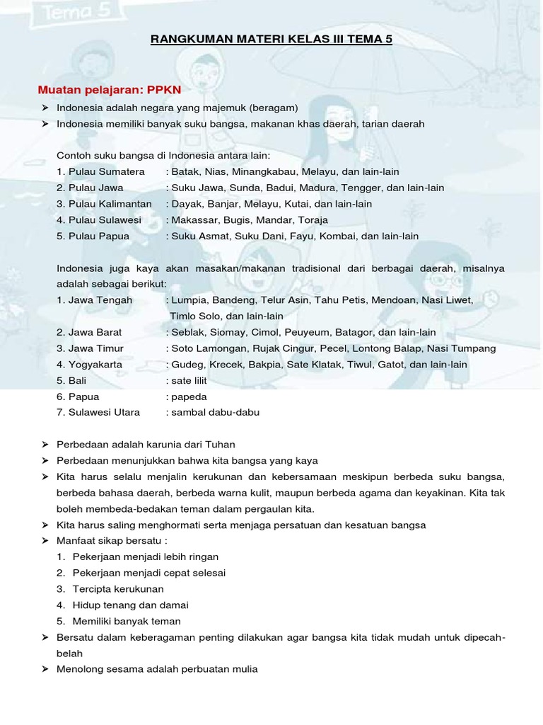 Rangkuman Tema 5-Compressed | PDF