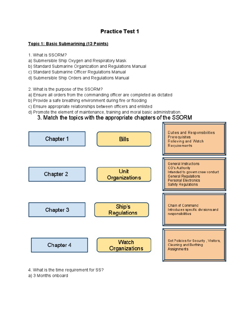 (BESS) Practice Test 1 | PDF | Submarines | Sonar