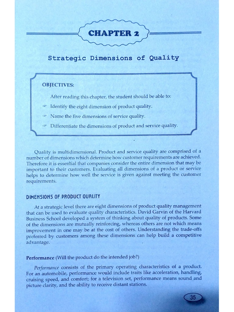 Chapter 2 - Strategic Dimensions of Quality | PDF
