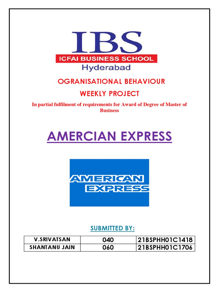 American Express Organizational Analysis | PDF | American Express ...