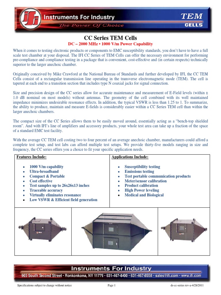 Tem Cells Ifi CC Series | PDF | Physical Phenomena | Electrical Engineering