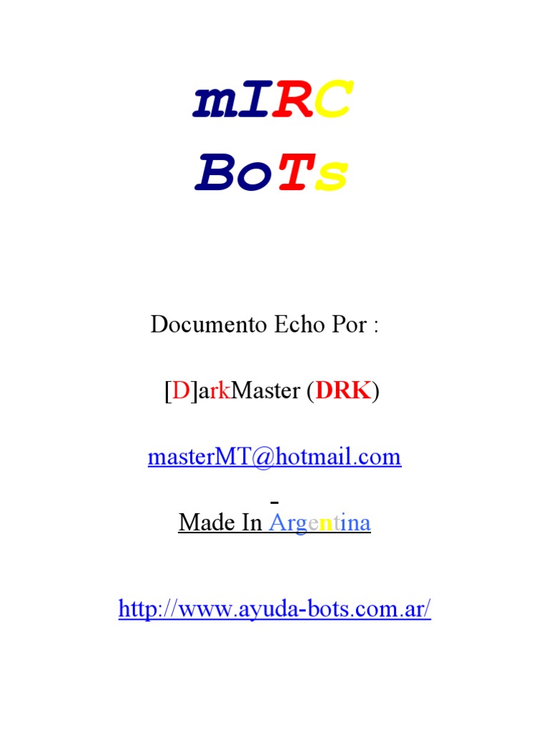 Manual de Bots IRC mIRC | PDF | Internet Bot | Software de red basado ...